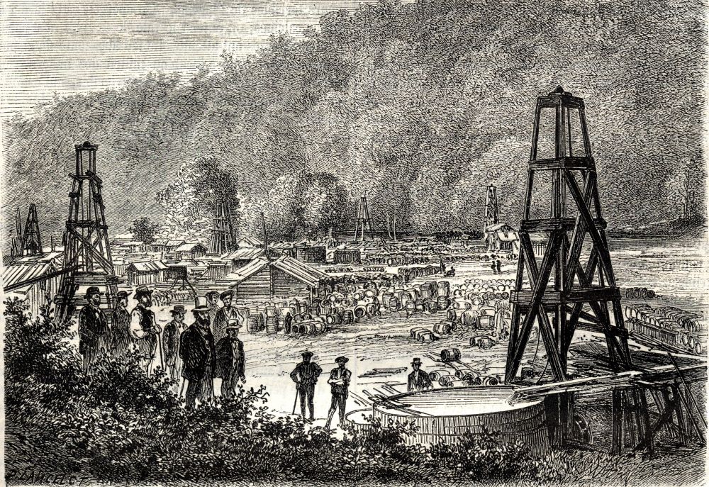 10000 ans d'économie - Premier forage industriel de pétrole